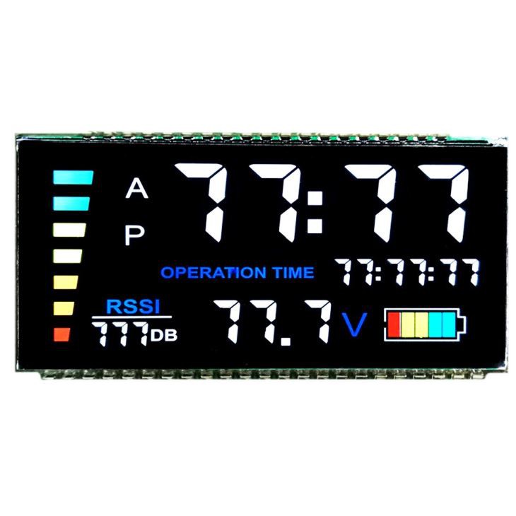 Customized Custom VA TN Monochrome 7 Segment 8 Lcd Display Black Background With White Led ...